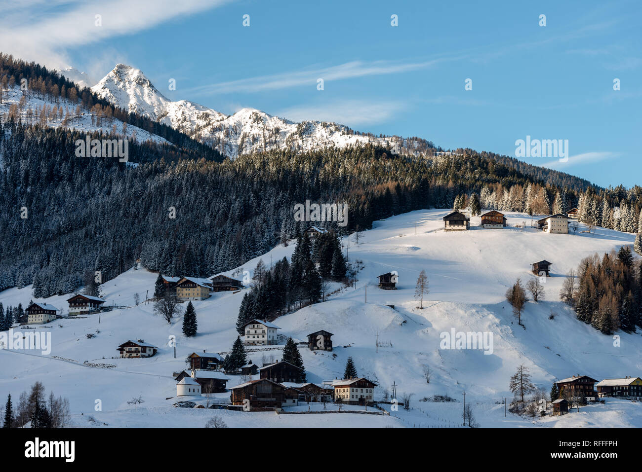 mountain village in the Carinthian Alps Stock Photo - Alamy