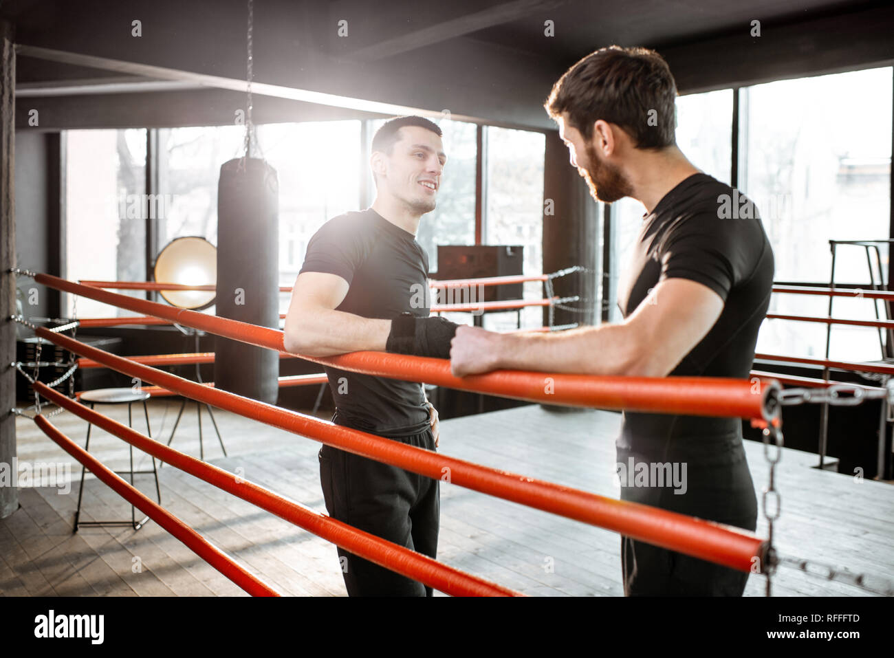 Trainer talking to boxer hi-res stock photography and images - Alamy