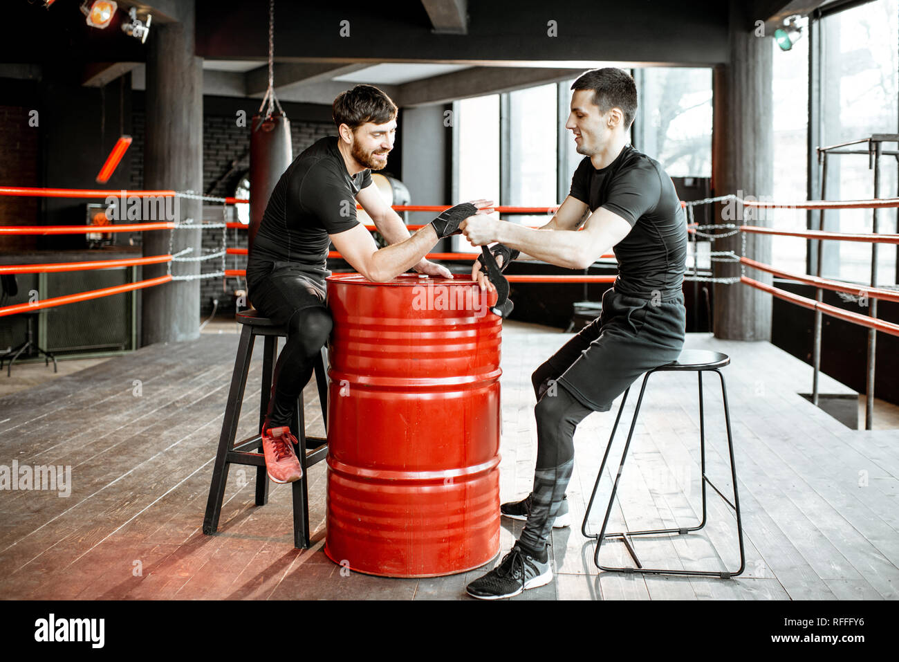 Two young male boxing friends hi-res stock photography and images - Alamy
