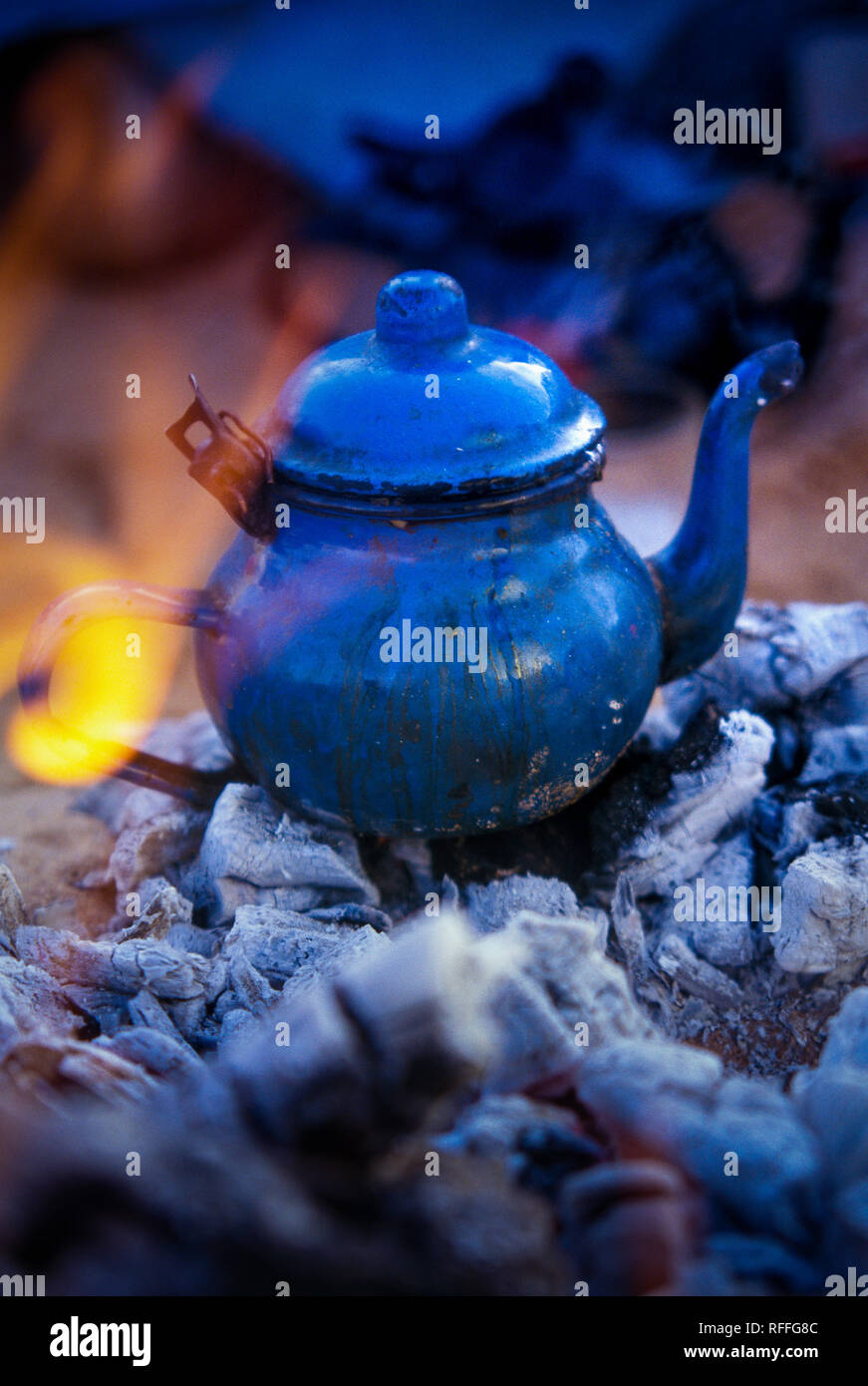 The mint tea ritual in the sand dunes of the Algerian Sahara desert ...