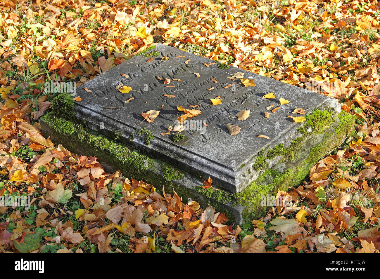 Historic gravestone on a cemetery in Thuringia Stock Photo - Alamy