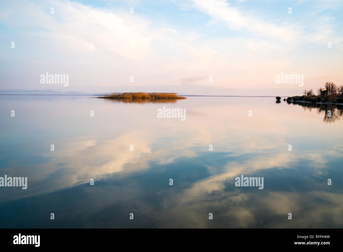 beautiful view of the island on Lake Paleostomi, Poti, Georgia Stock ...
