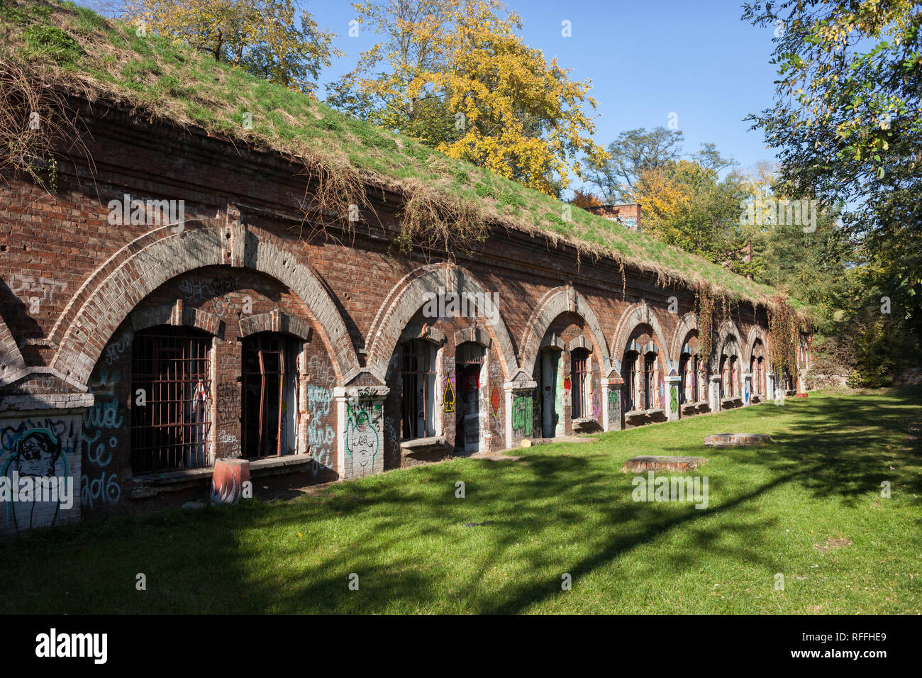 Fort Bema in Warsaw, Poland, 19th century fortification buildings built ...