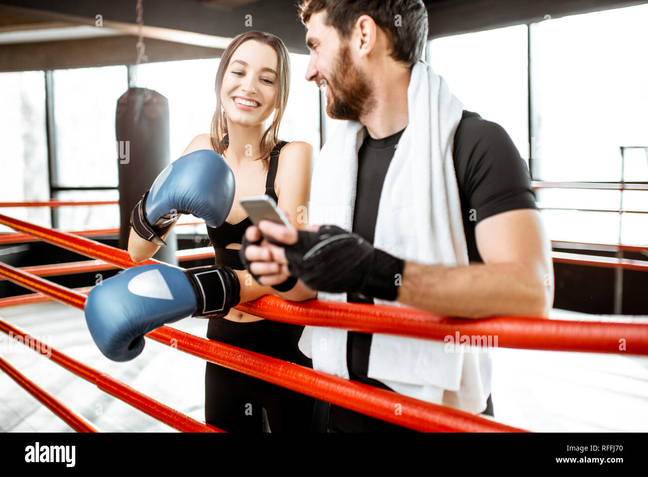 Female boxing fun hi-res stock photography and images - Alamy