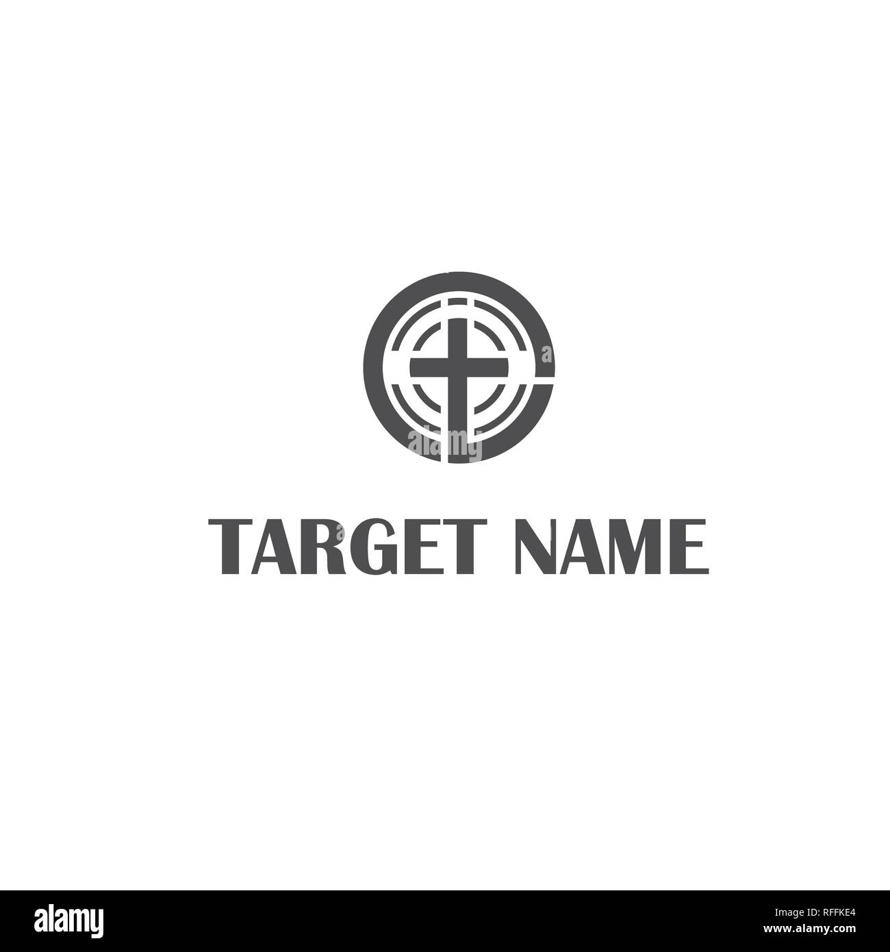 letter t with target logo design Stock Photo - Alamy