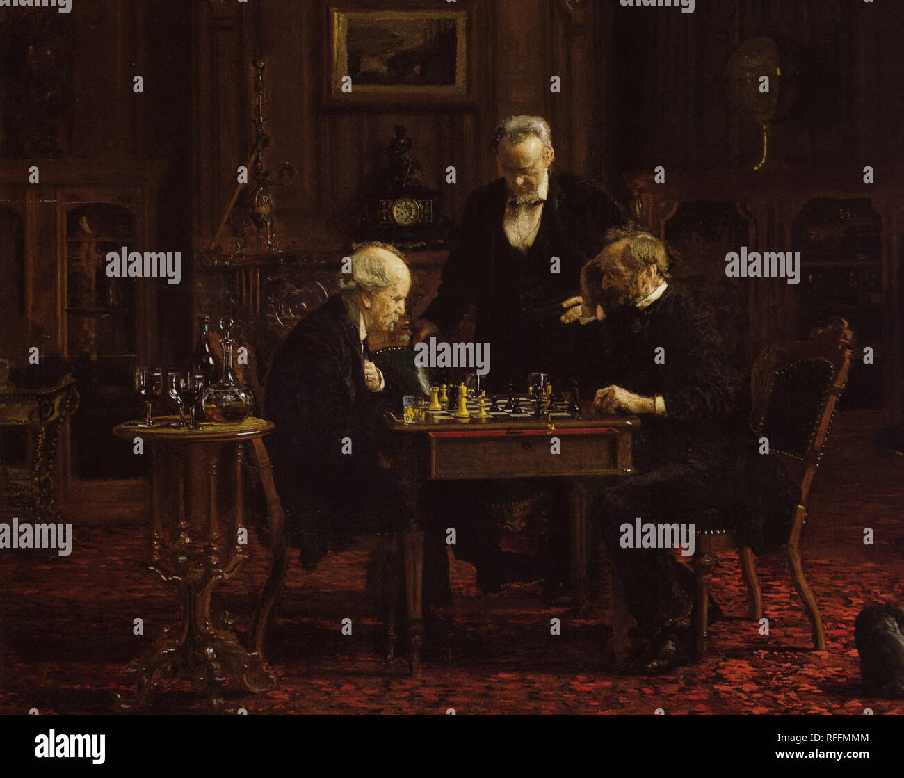 the chess players thomas eakins.jpeg - RFFMMM Stock Photo - Alamy