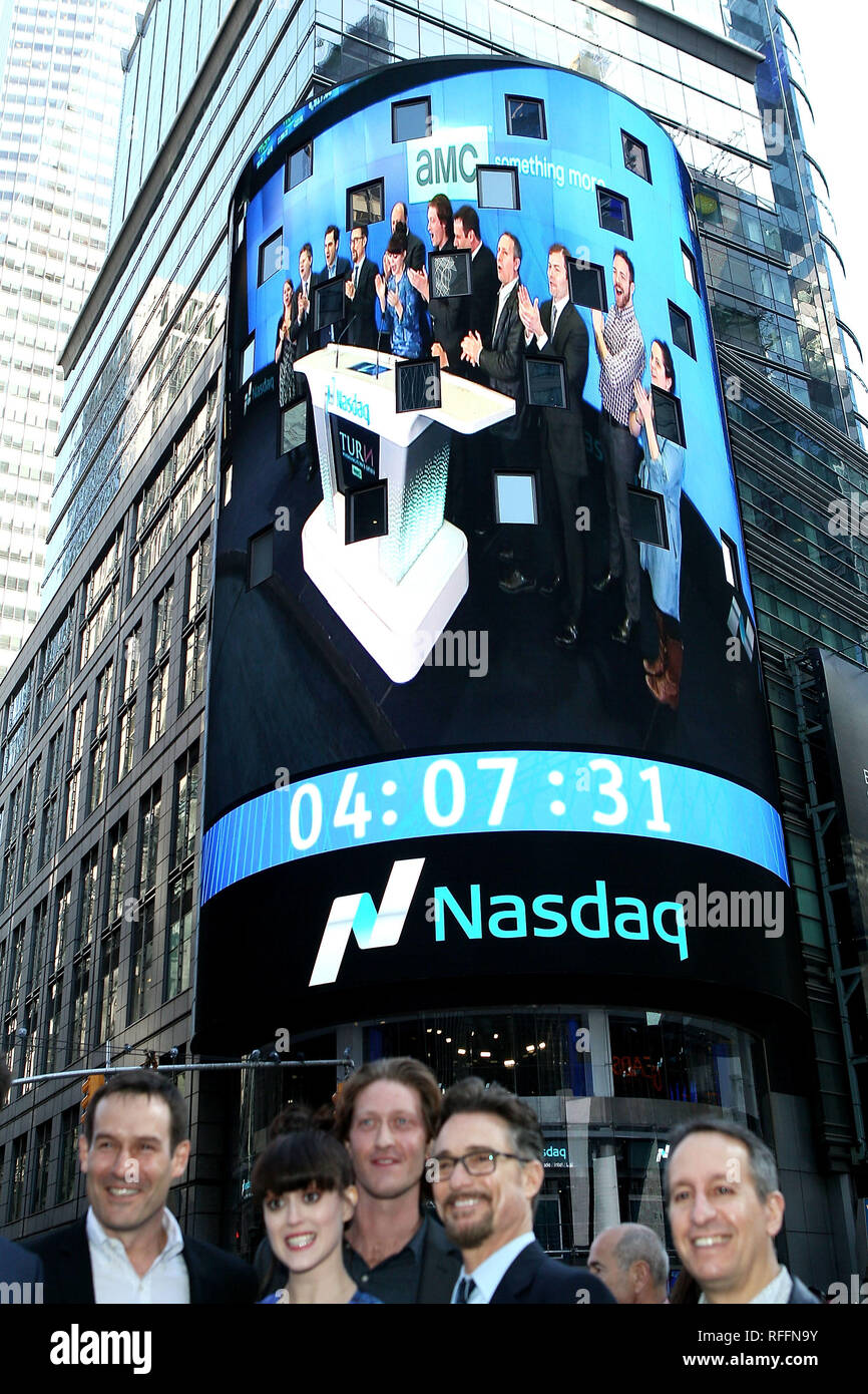 New York, USA. 06 Apr, 2015. Actress, Heather Lind, (C), with cast ...