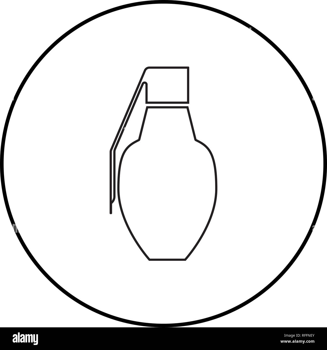Grenade icon black color outline vector I flat style simple image in ...