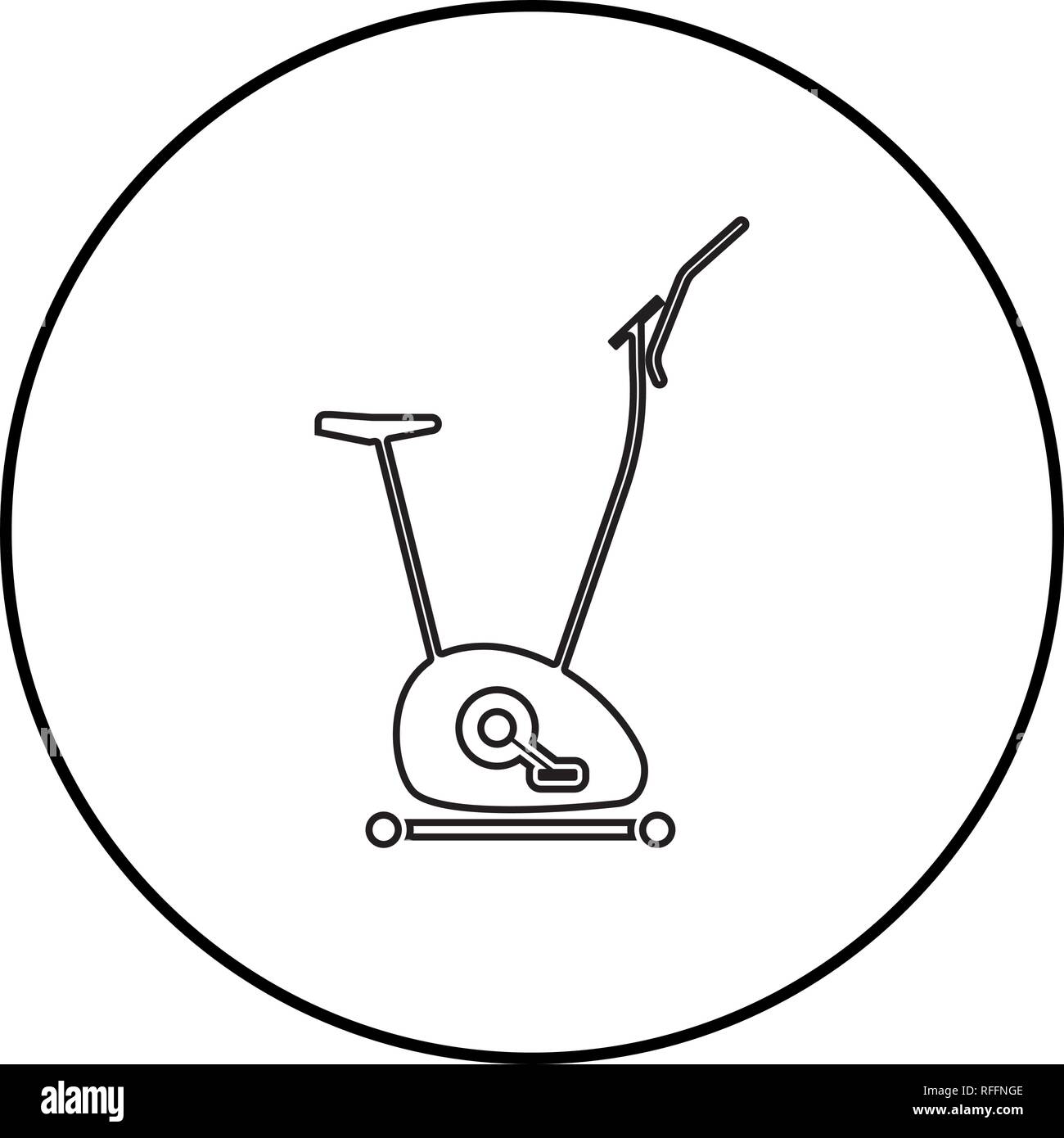 Exercise bicycle Stationary bike Exercycle icon black color outline ...