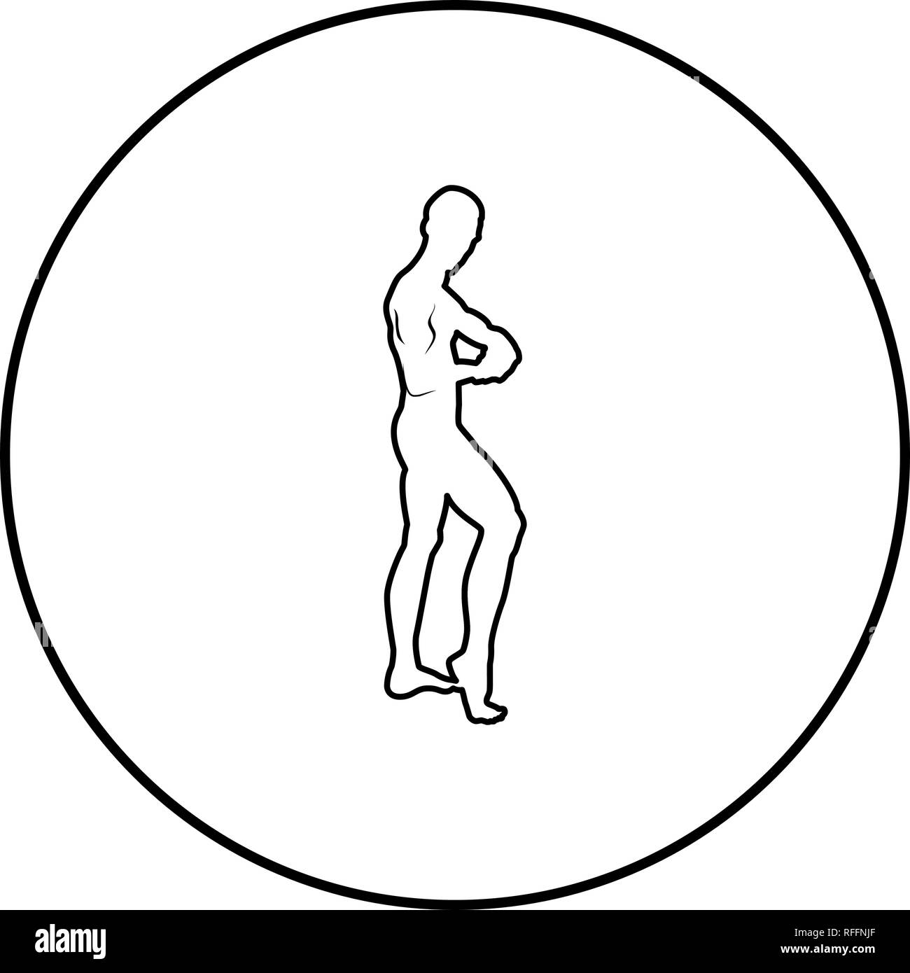 Posing bodybuilder silhouette Bodybuilding concept icon black color ...