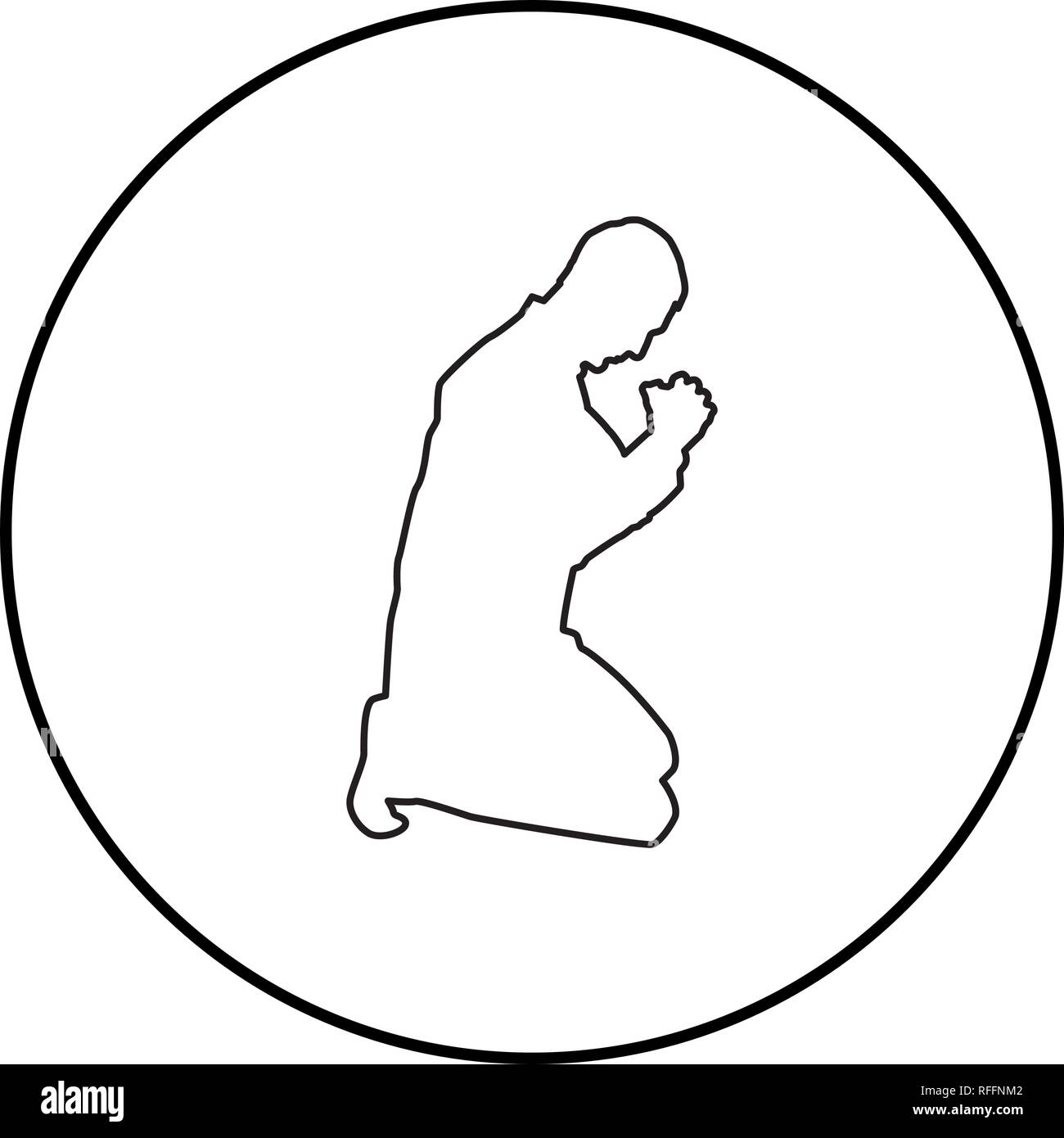 Christian human pray hand religion black Stock Vector Images - Alamy