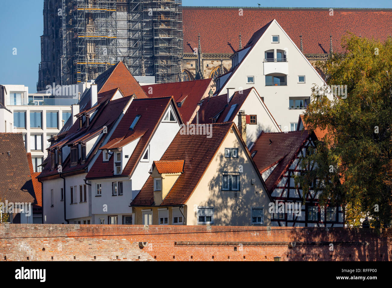 Ulm, skyline of the Old Town Germany, Ulmer MŸnster church Stock Photo ...