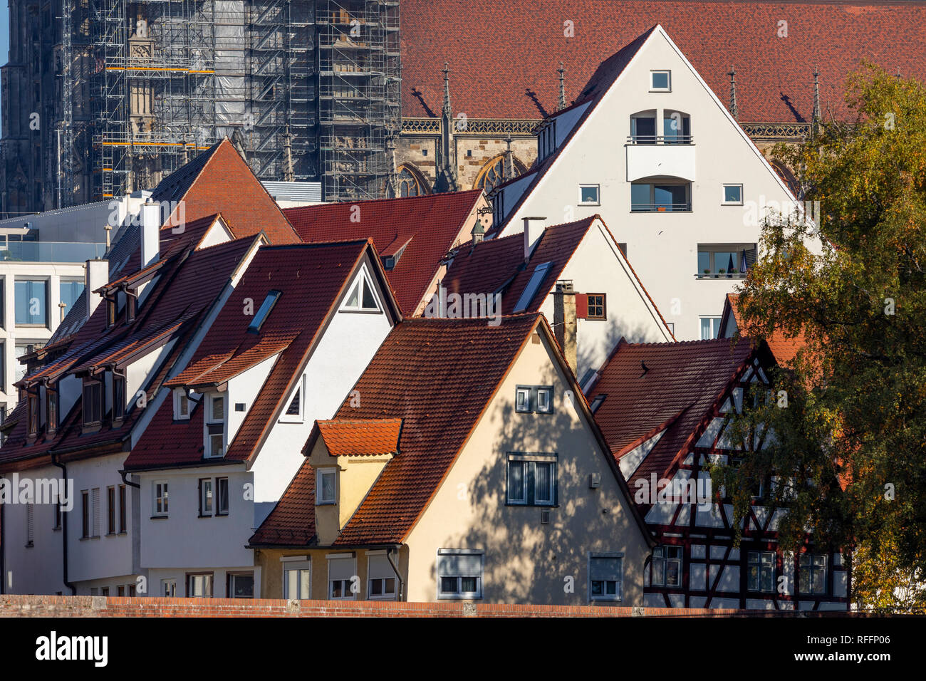 Ulm, skyline of the Old Town Germany, Ulmer MŸnster church Stock Photo ...