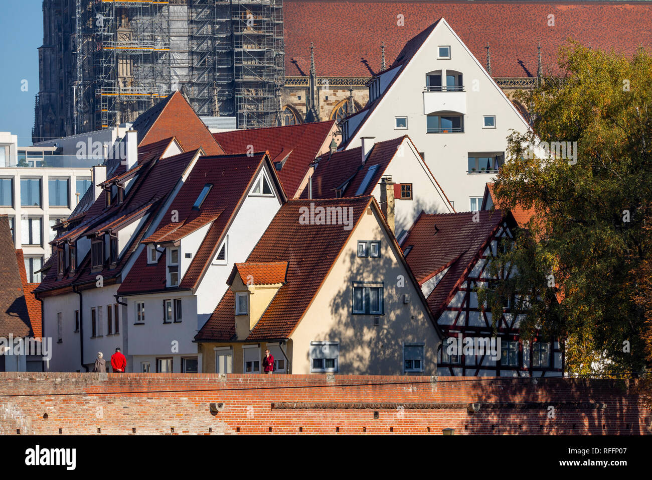 Ulm, skyline of the Old Town Germany, Ulmer MŸnster church Stock Photo ...