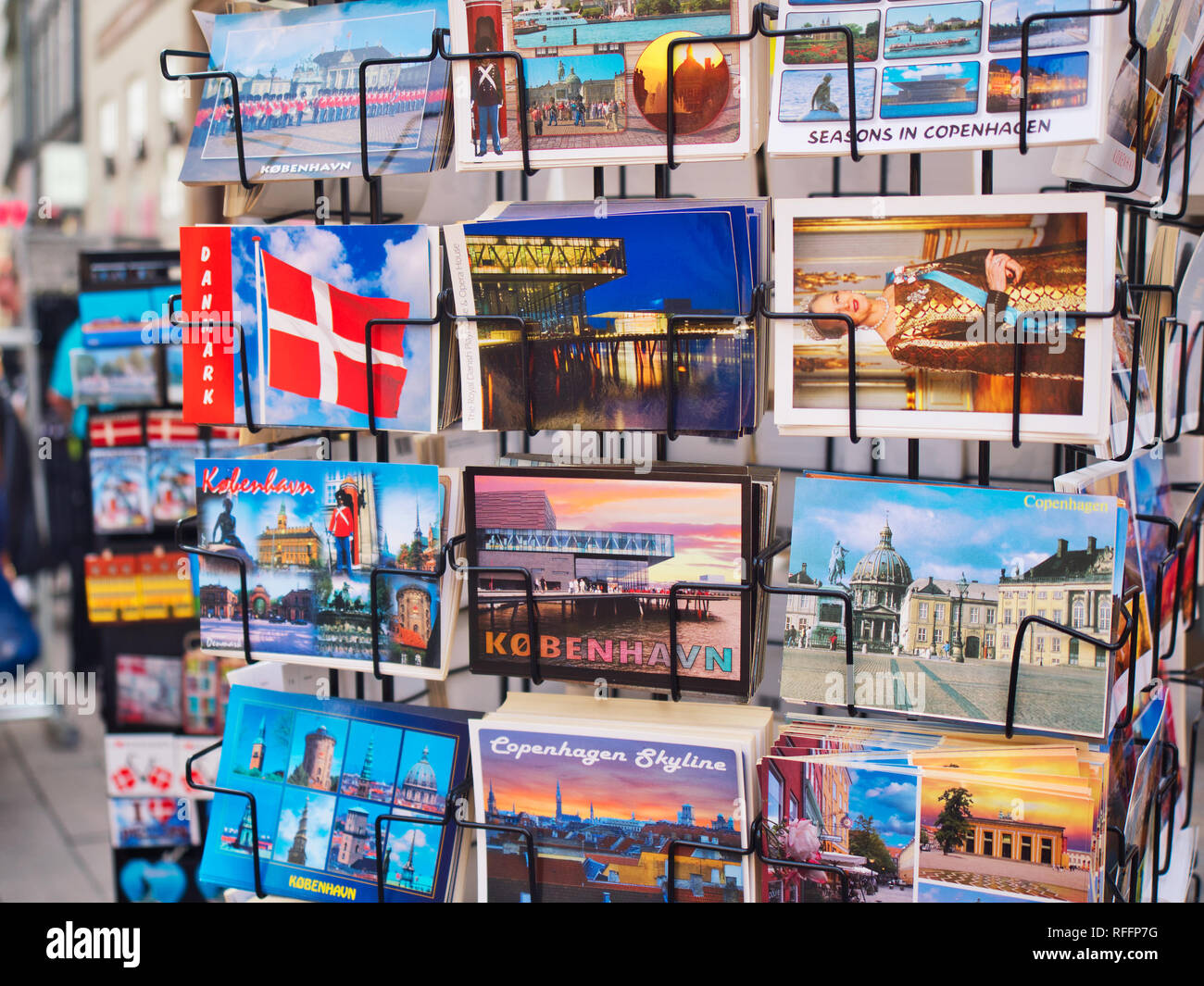 Copenhagen, Denmark - Aug 2016 :shop of postcards from Copenhagen ...