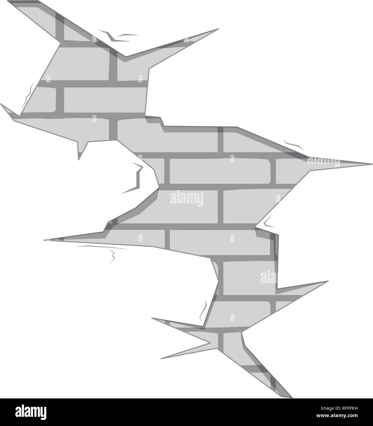 Isolated brick wall crack. Vector illustration design Stock Vector ...