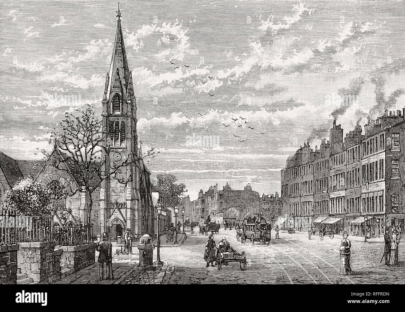 Pilrig Church, Leith Walk, Edinburgh, Scotland, 19th century Stock ...