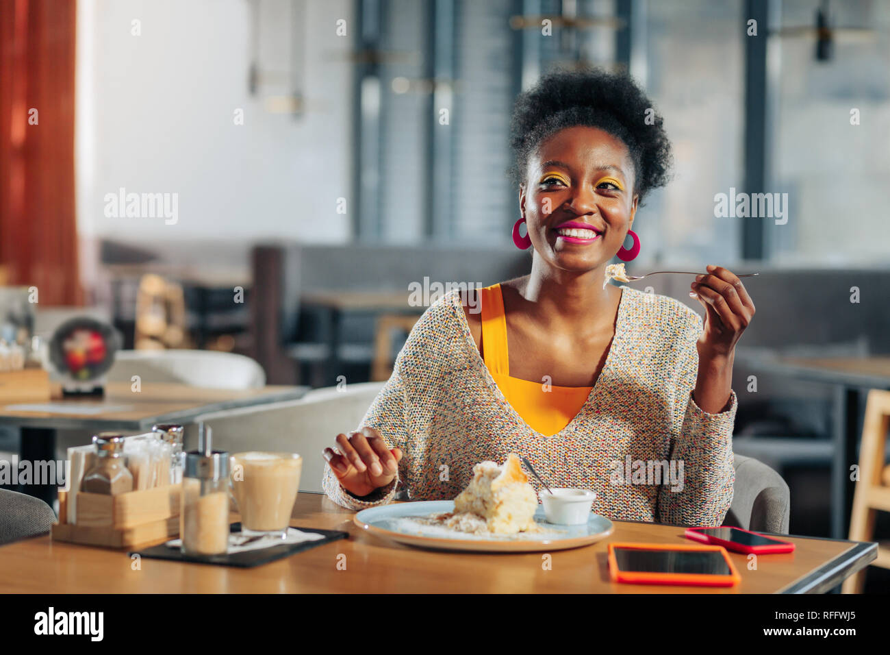 Female enjoying dessert hi-res stock photography and images - Alamy