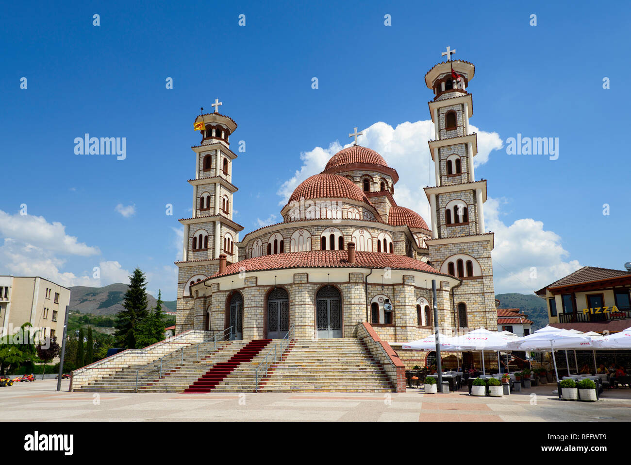 Orthodox Resurrection Cathedral, Korca, Albania, Korça Stock Photo - Alamy