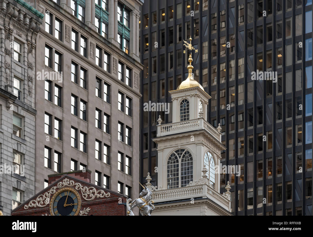 The Old State House, Boston. The historic site of the Declaration of ...