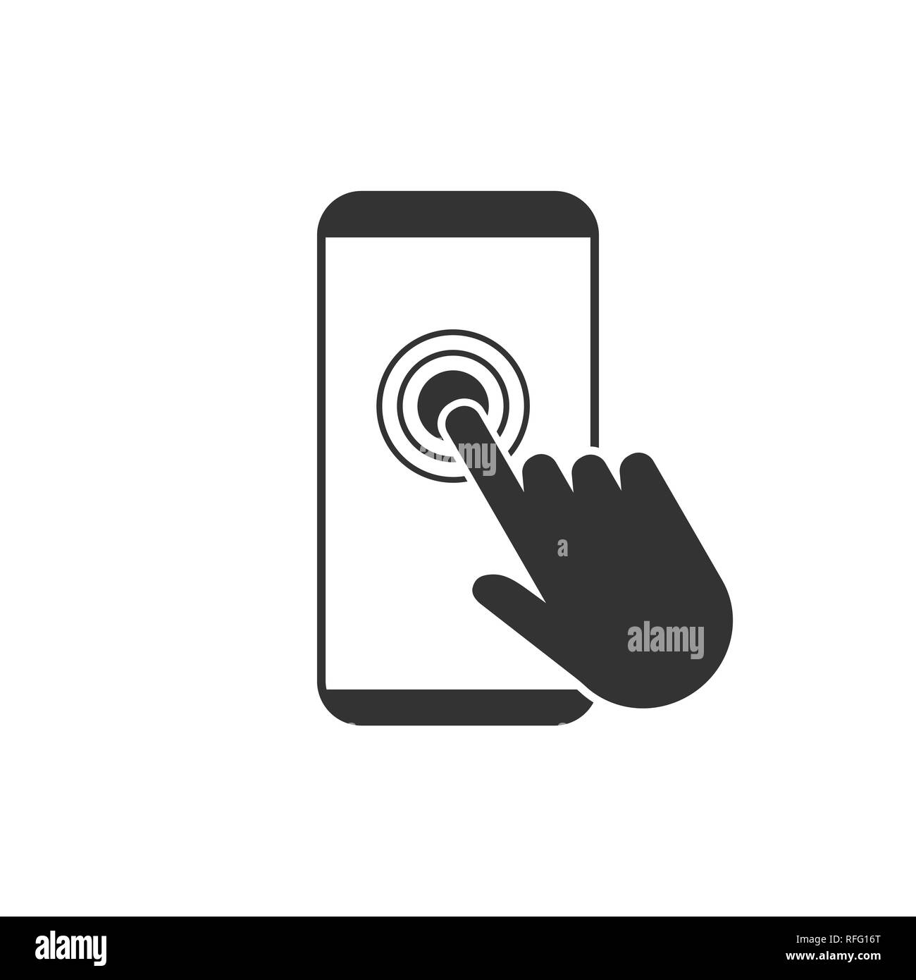 Smartphone touchscreen icon. Flat design Vector Stock Vector Image ...