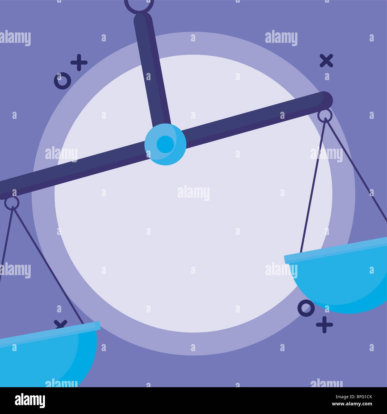 scale icon over purple background, vector illustration Stock Vector ...