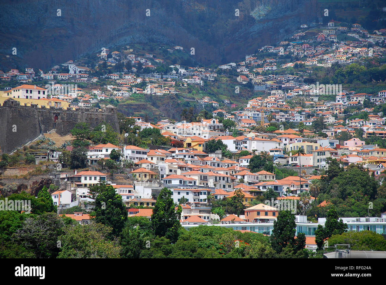 View of Funchal on Madeira Island. Portugal. Funchal is the largest ...