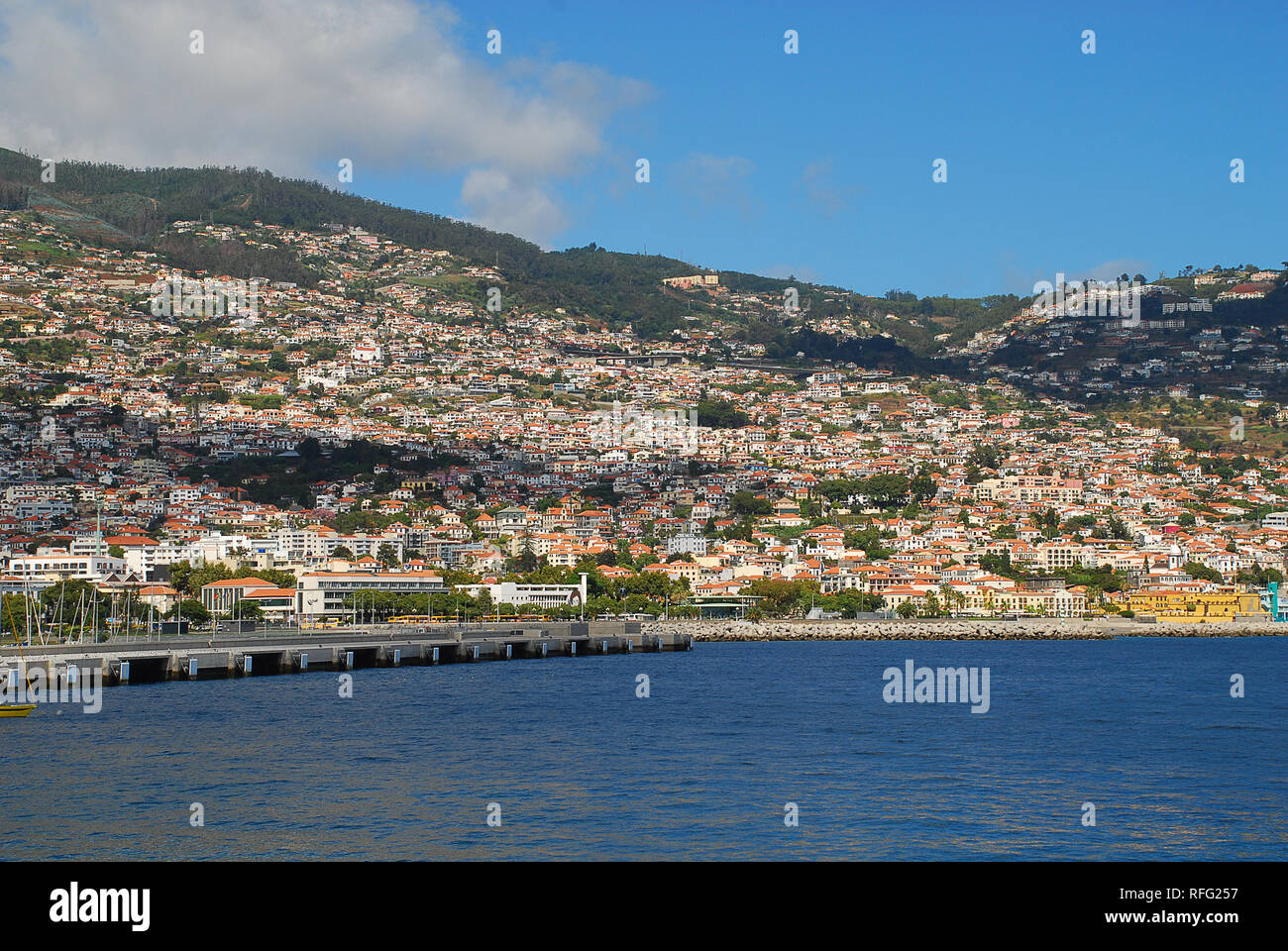 Panoramic view of Funchal on Madeira Island. Portugal. Funchal is ...