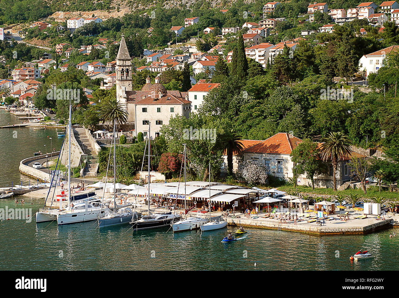Church of St Mathew in Dobrota, nearby Kotor (Montenegro Stock Photo ...