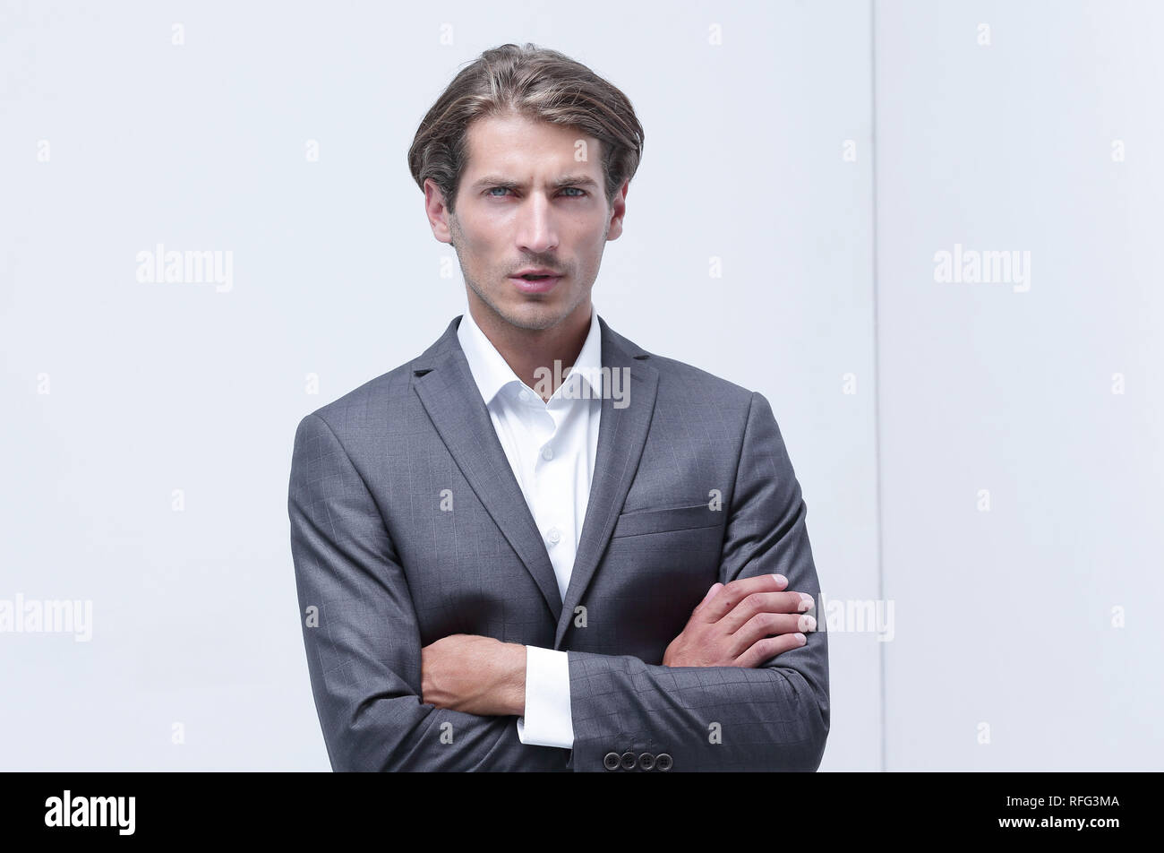 portrait of a serious business man Stock Photo - Alamy