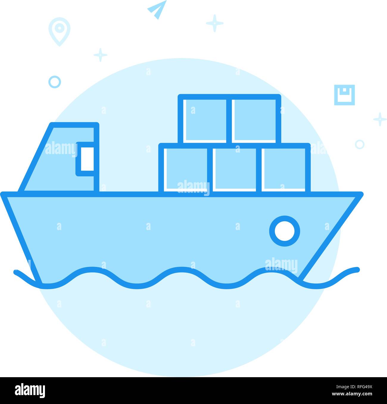 Container Ship Flat Vector Icon. Shipping Symbol, Pictogram, Sign ...