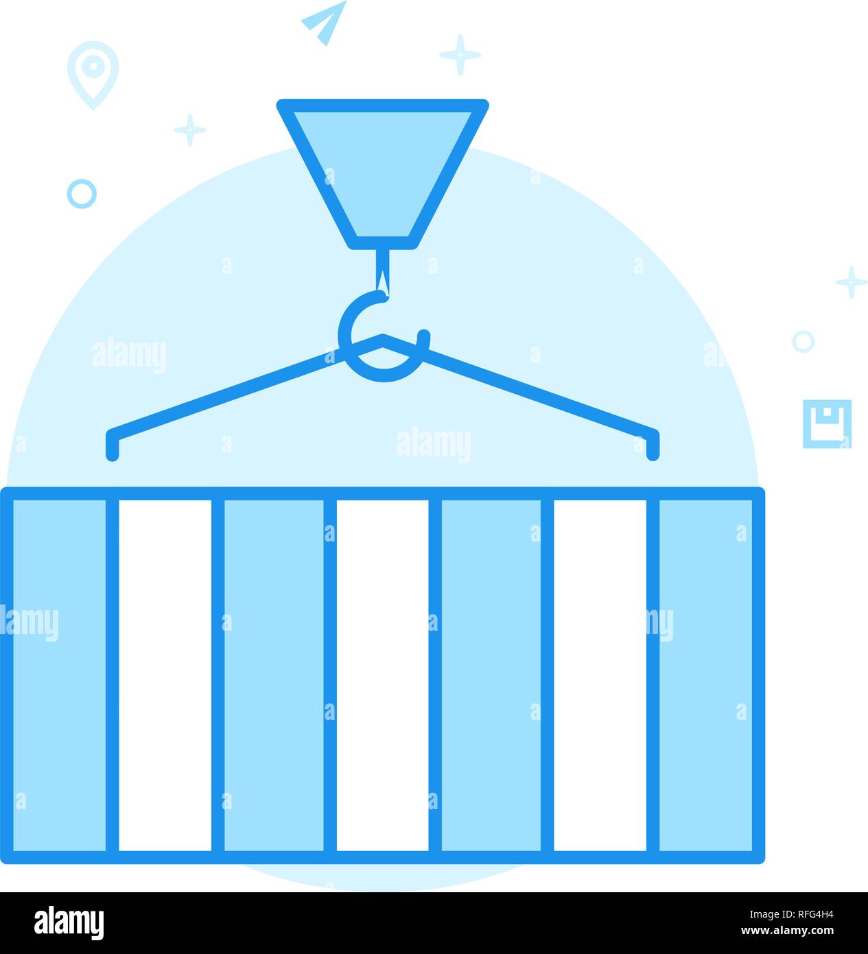 Cargo Container Loading Flat Vector Icon. Crane Symbol, Pictogram, Sign ...
