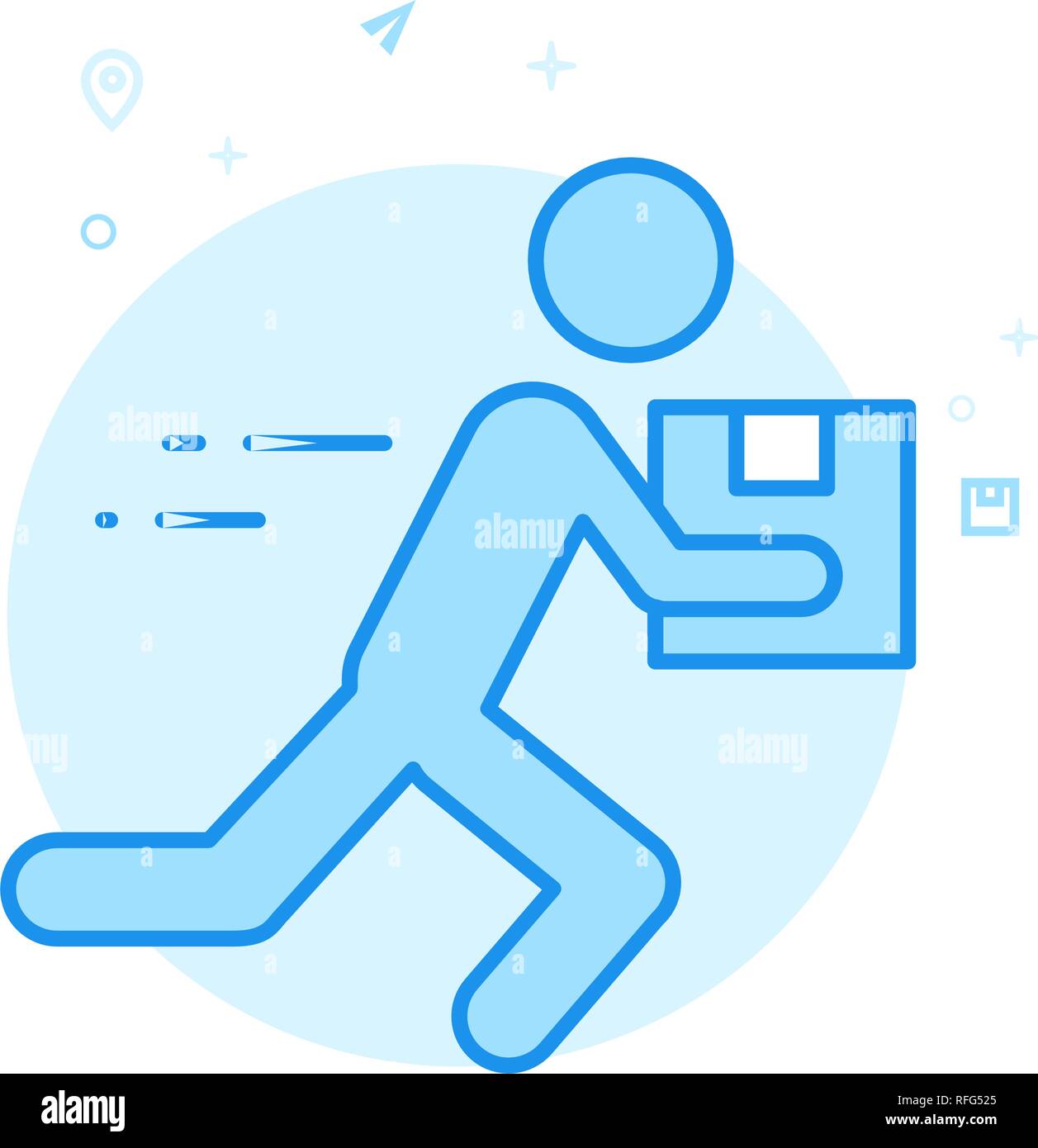 Courier Flat Vector Icon. Express Delivery Symbol, Pictogram, Sign ...