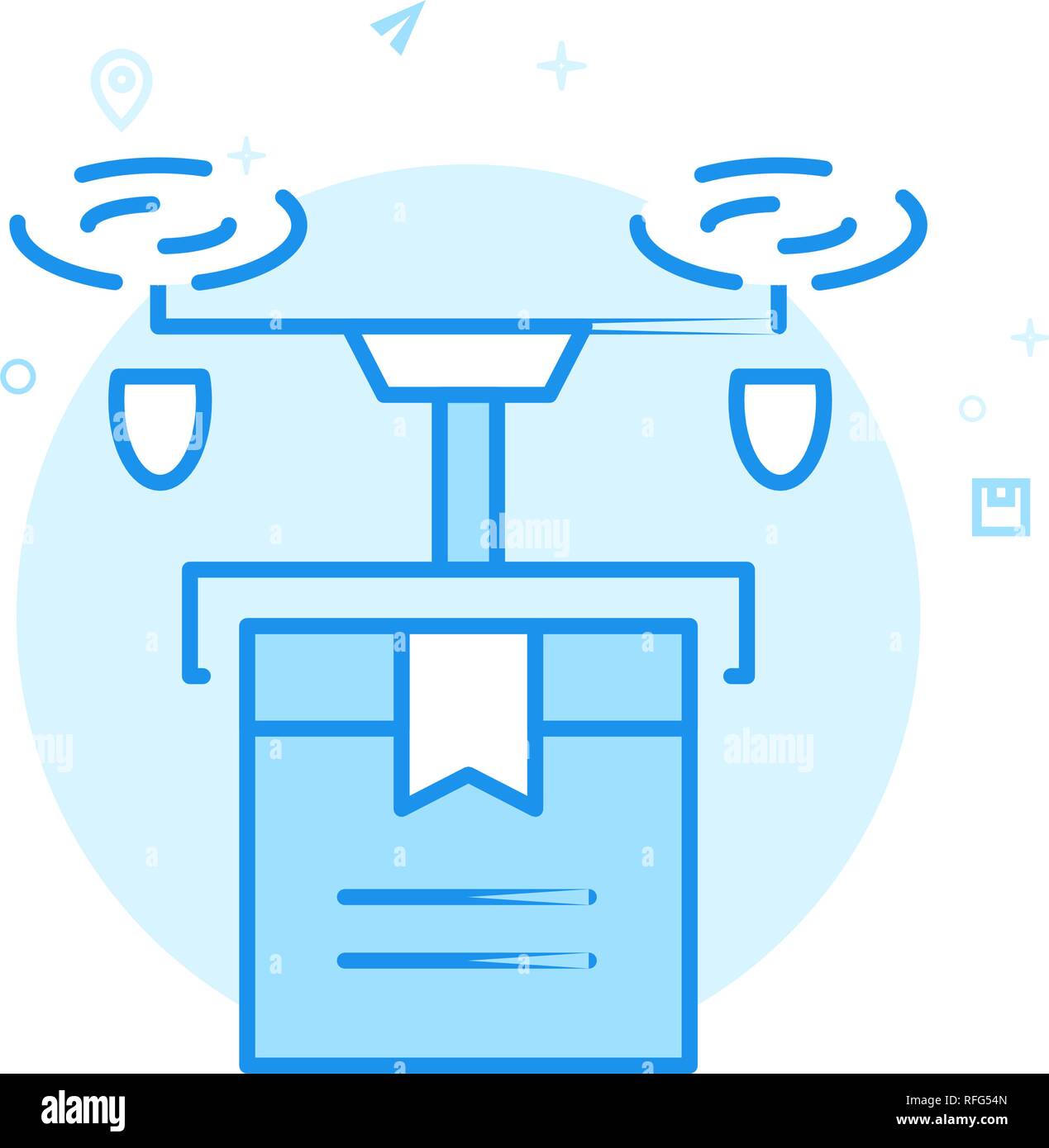 Delivery Drone Flat Vector Icon. Quadcopter Symbol, Pictogram, Sign ...