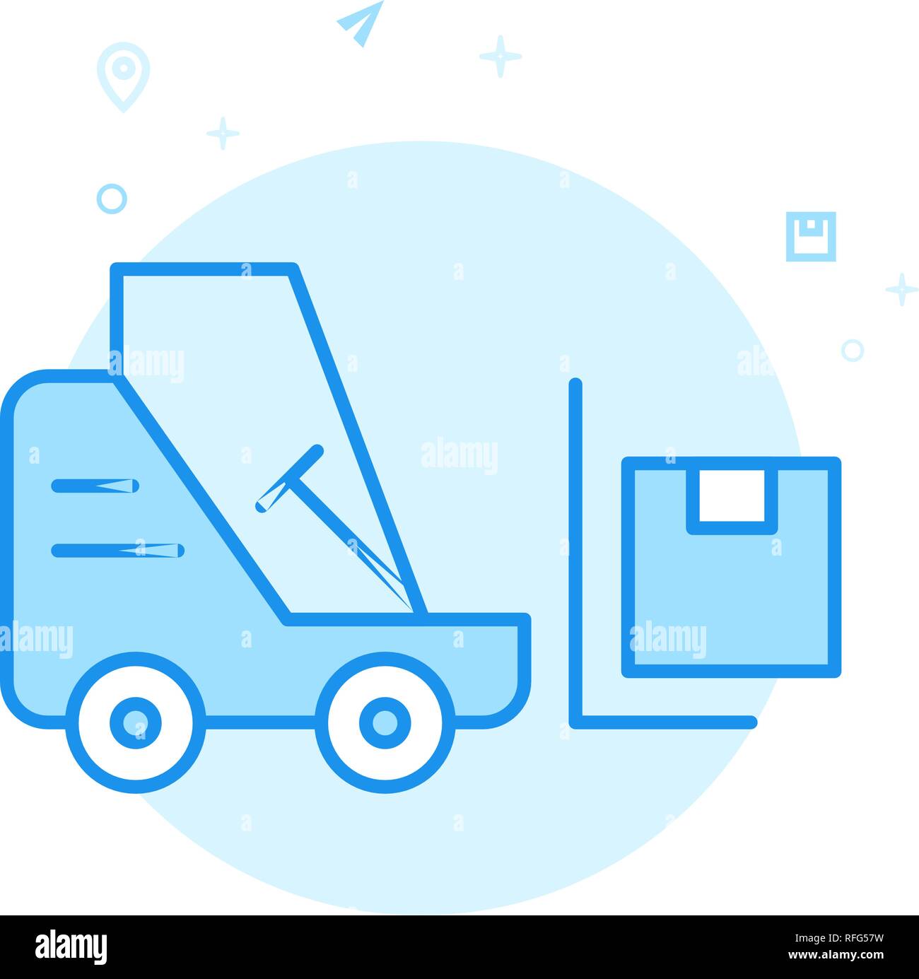 Forklift Flat Vector Icon. Warehouse Symbol, Pictogram, Sign. Light ...