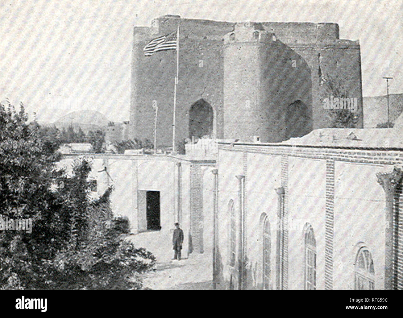 Ark of Tabriz and US flag in the days after constitutional revolution ...