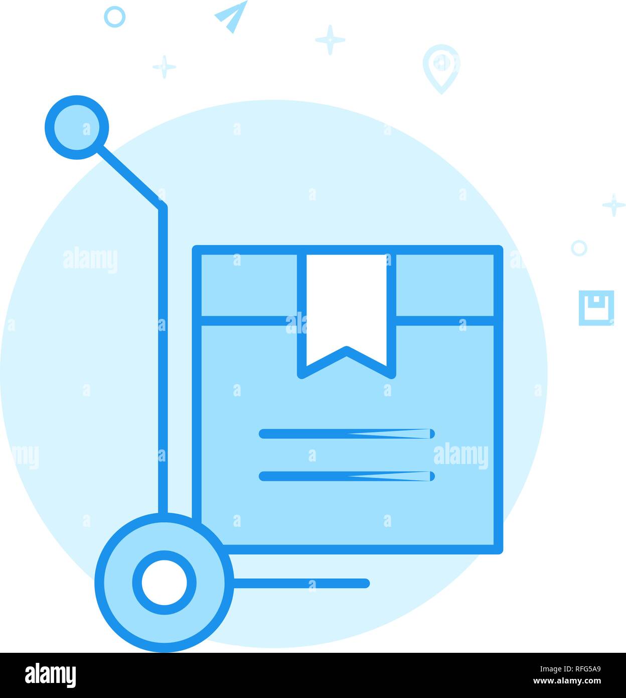 Warehouse Cart Flat Vector Icon. Delivery Box Symbol, Pictogram, Sign ...