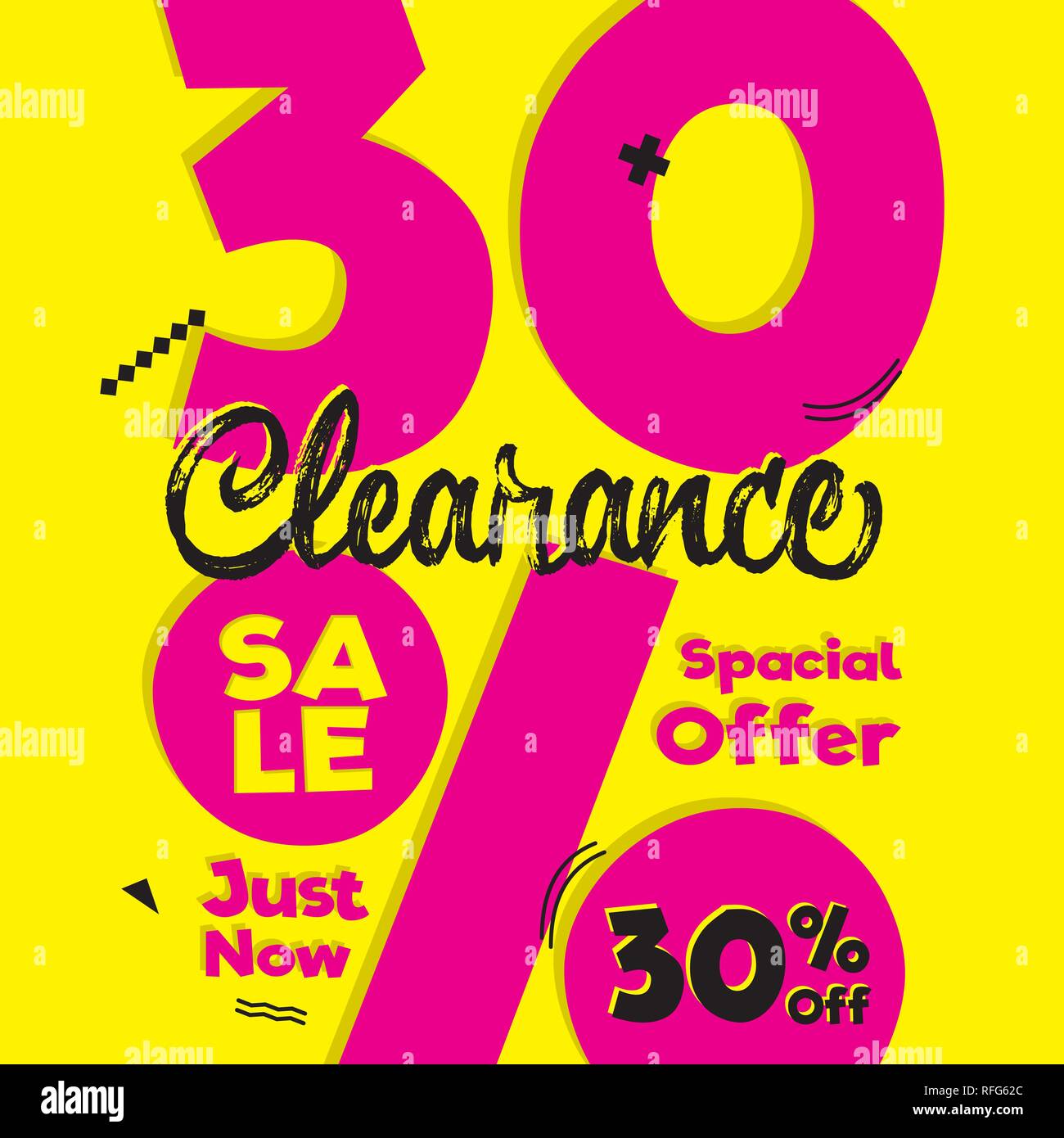Vol. 4 Clearance Sale pink yellow 30 percent heading design for banner ...