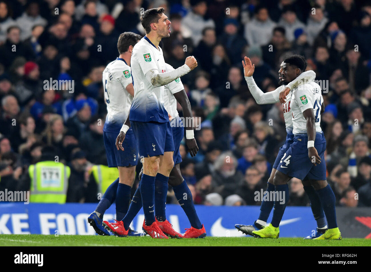 LONDON, UK 24 JANUARY Tottenham forward Fernando Llorente celebrates ...