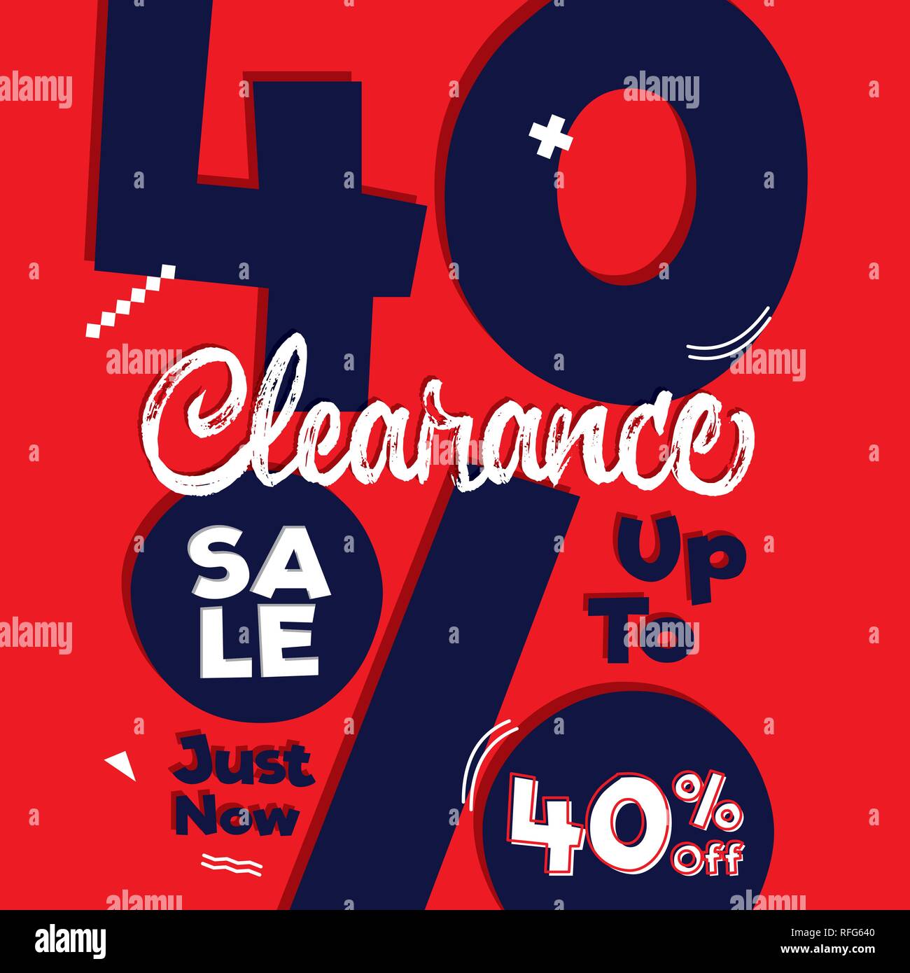 Vol. 4 Clearance Sale blue red 40 percent heading design for banner or ...