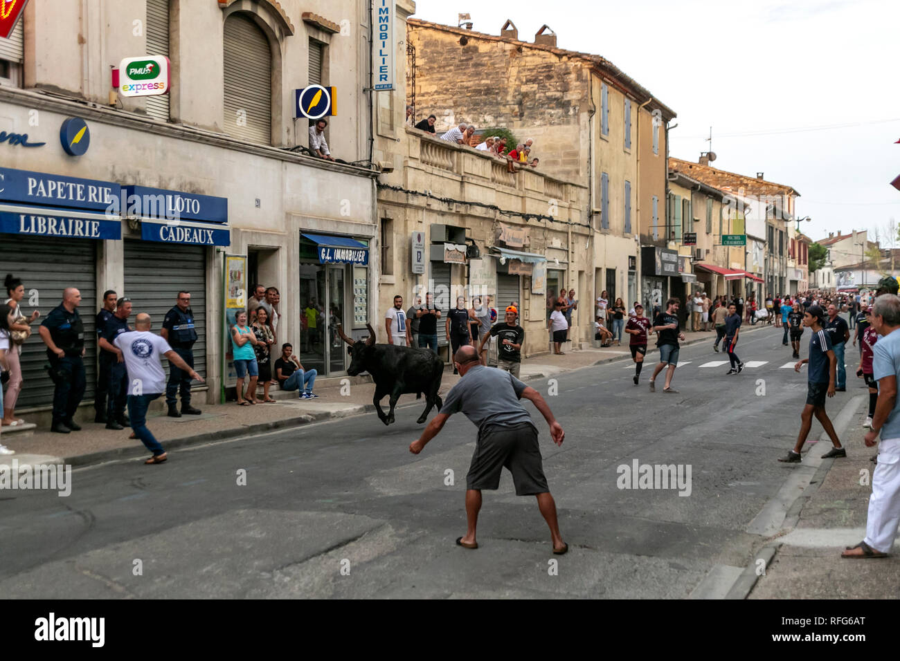 Bull run in the streets hi-res stock photography and images - Alamy