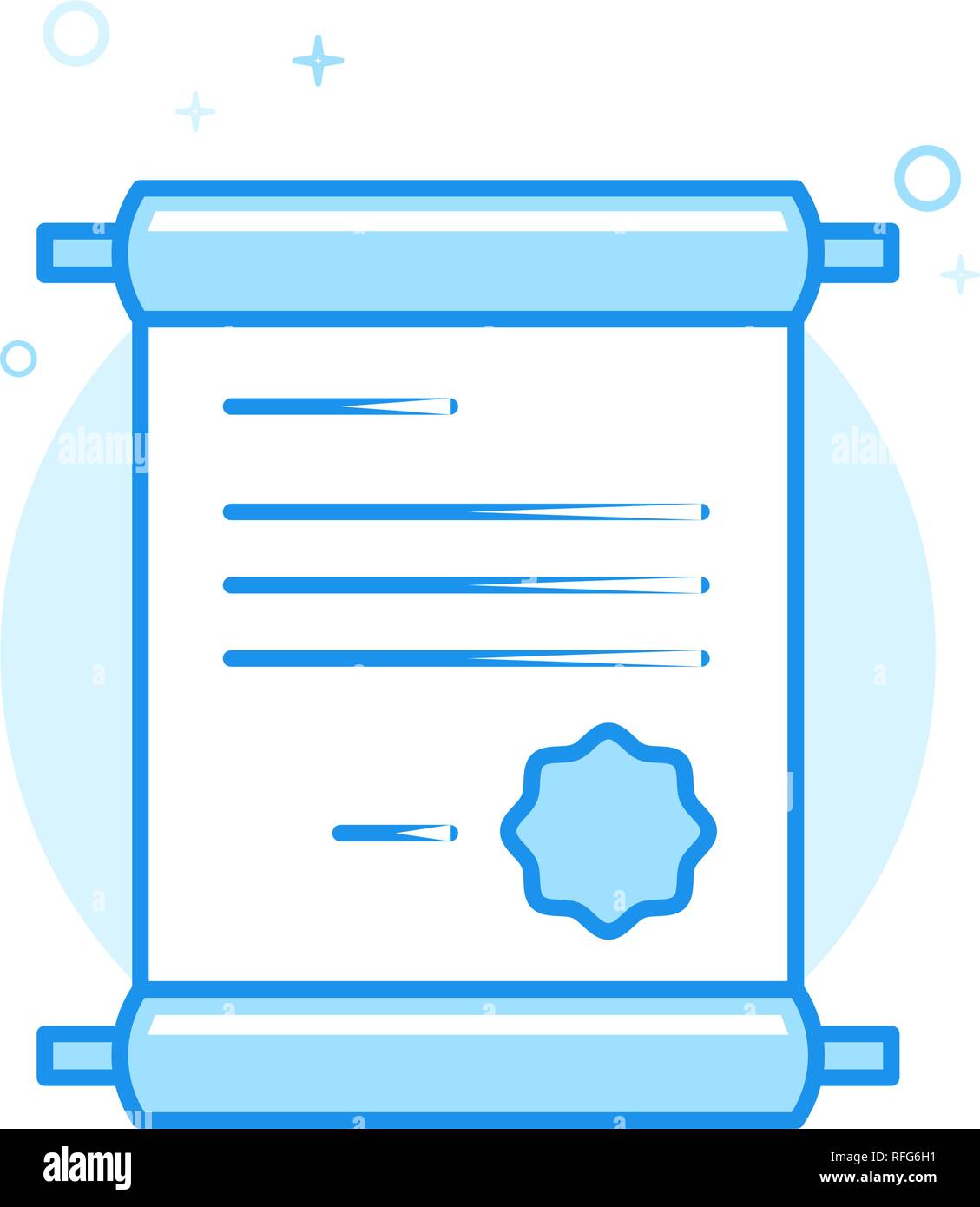 Certificate Flat Vector Icon. Diploma Symbol, Pictogram, Sign. Light ...