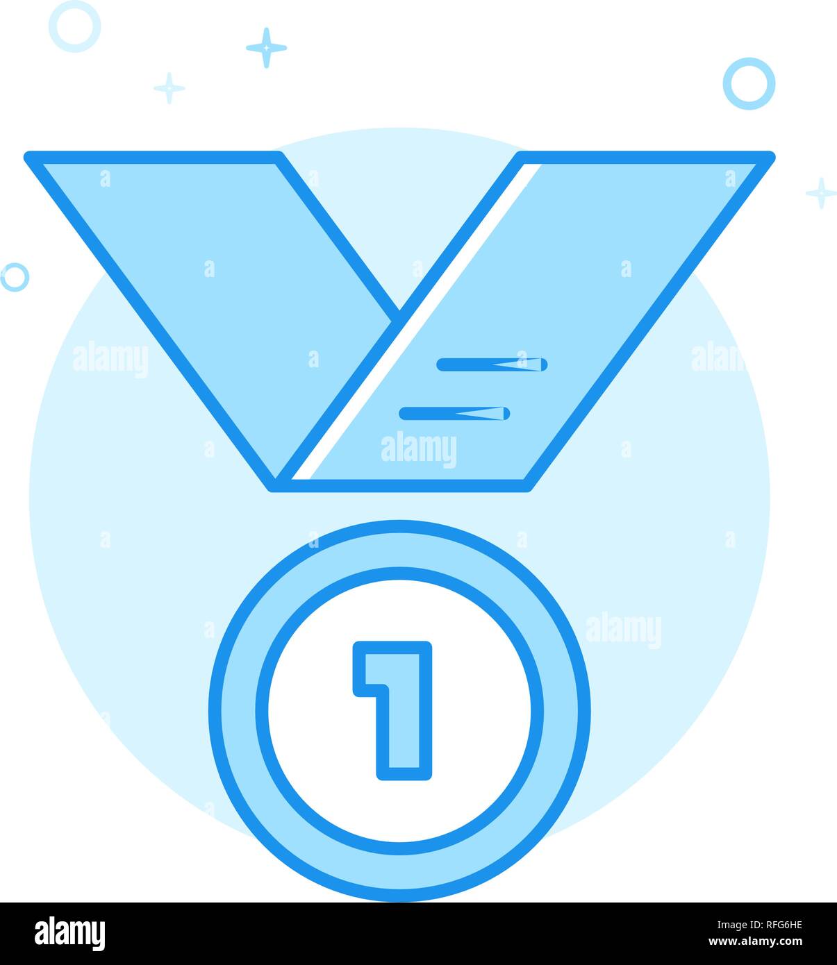 Medal Flat Vector Icon. First Place Symbol, Pictogram, Sign. Light Flat ...