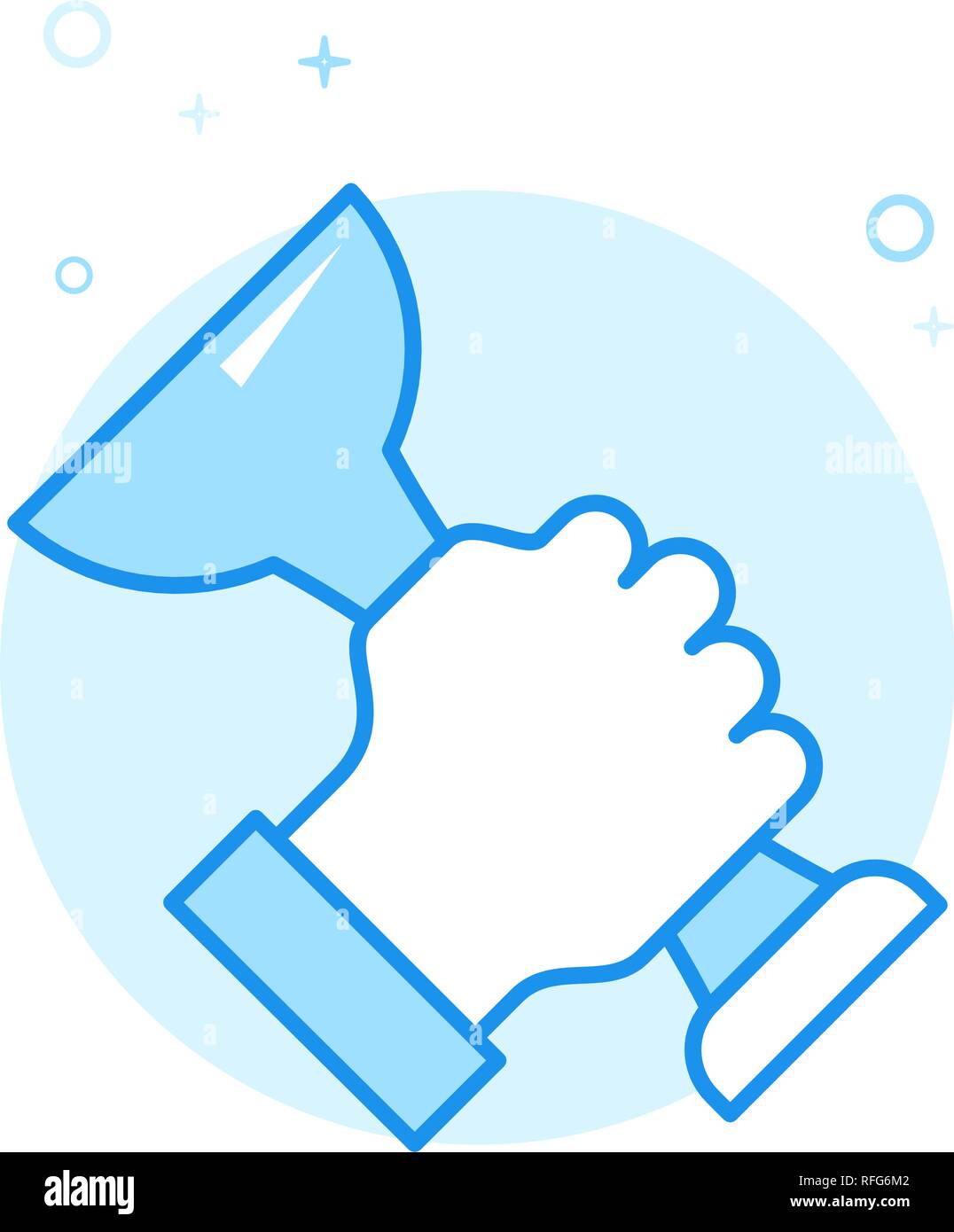 Hand with Trophy Flat Vector Icon. Hand Holding Trophy Cup Symbol ...