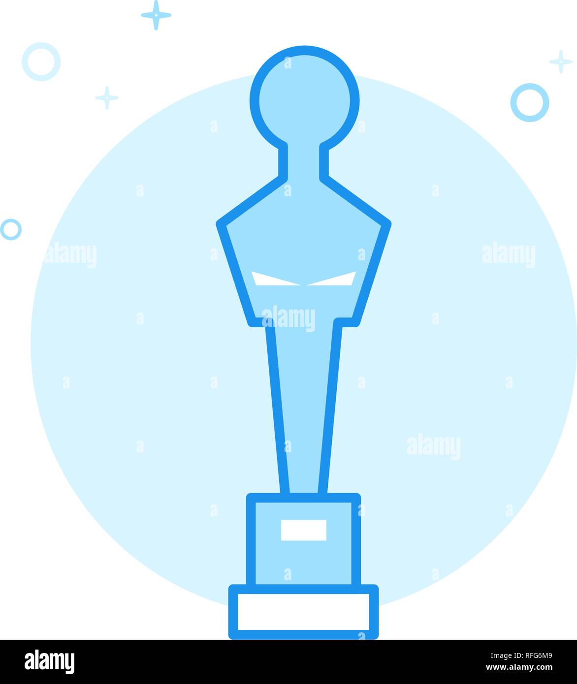 Award Statuette Flat Vector Icon. Statue Prize Symbol, Pictogram, Sign ...