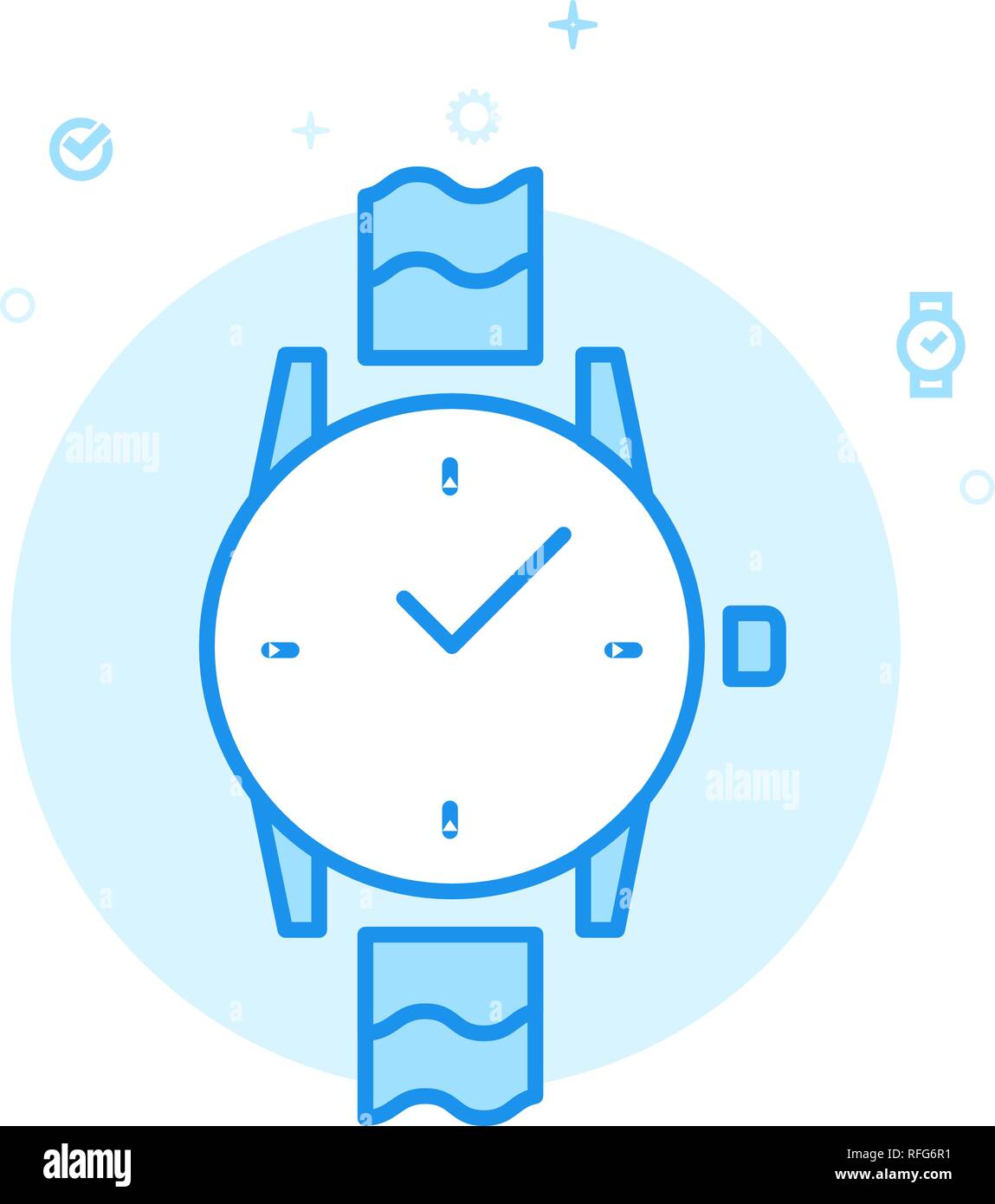 Wrist Watch Flat Vector Icon. Mechanical Analog Clock Symbol, Pictogram ...