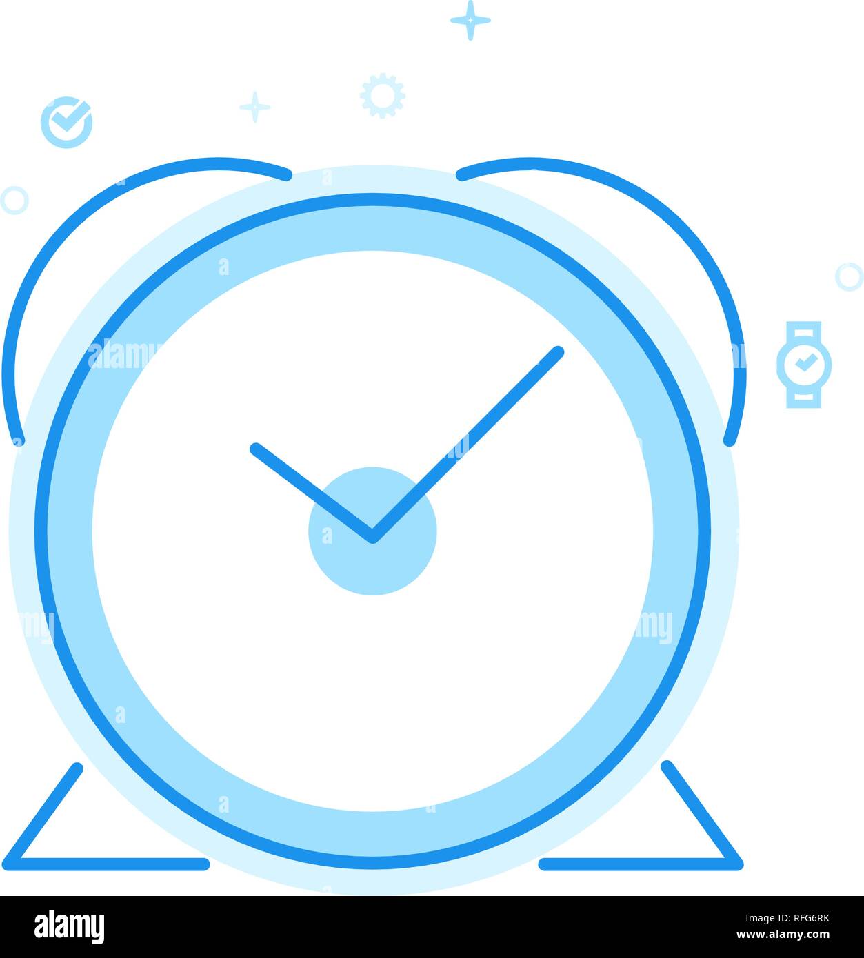 Alarm Clock Flat Vector Icon. Reminder Symbol, Pictogram, Sign. Light ...