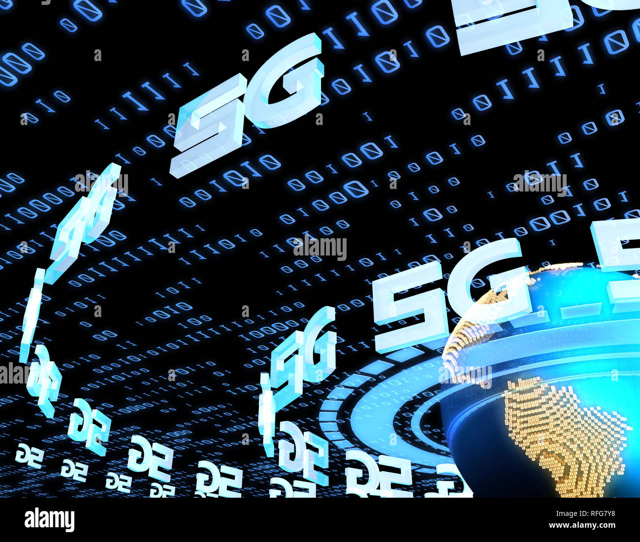 5G network technology, modern network communication,global network ...