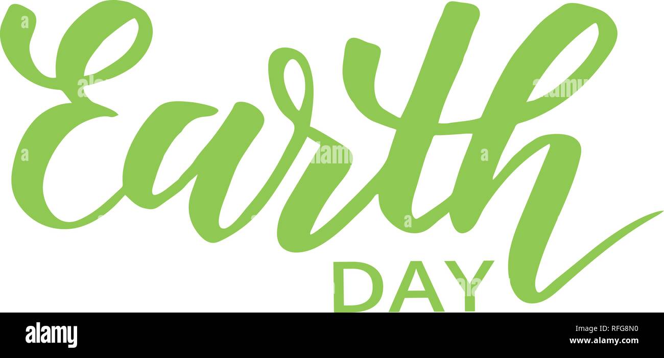 Earth day modern brush calligraphy Stock Vector Image & Art - Alamy