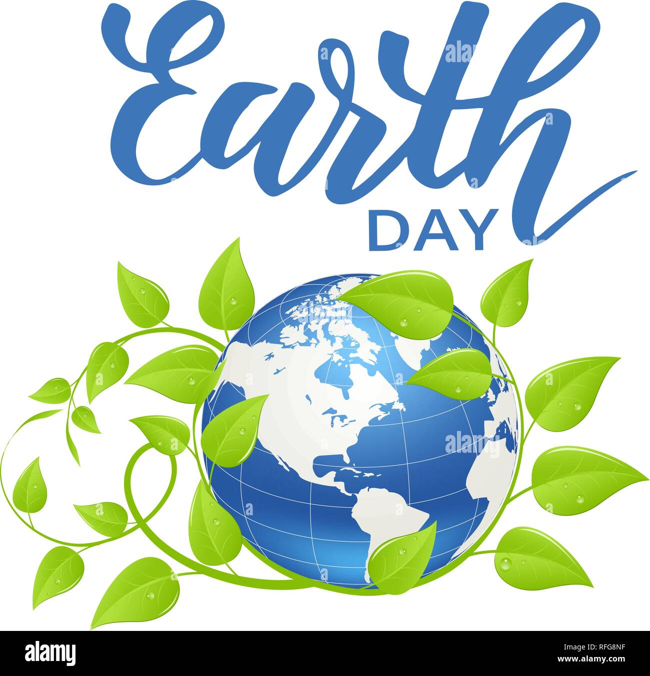 Earth day modern brush calligraphy Stock Vector Image & Art - Alamy